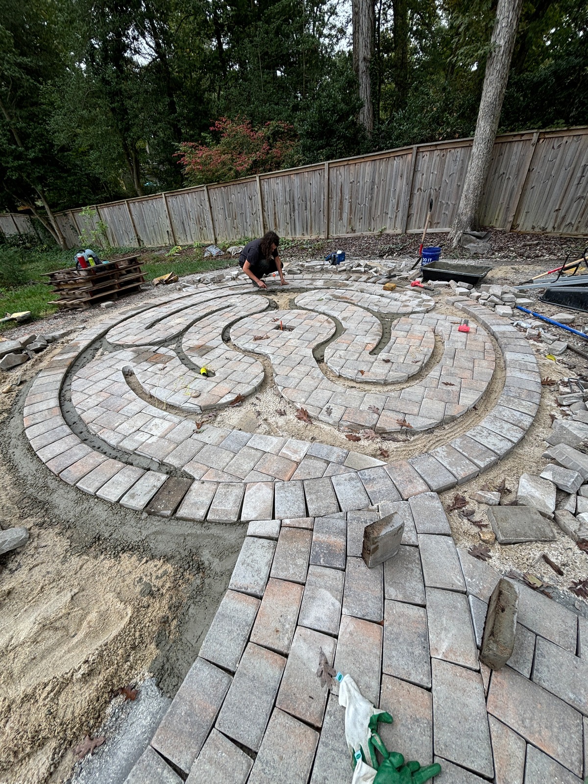 Backyard Paver Labyrinth